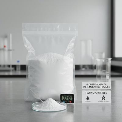 China Industrial Grade Pure Melamine Powder Featuring Melting Point 335°C Perfect for Adhesives and Flame Retardant Materials for sale