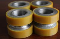 China Yellow High Density Polyurethane Wheel Heavy Duty Coating Rollers Replacement 35-98A for sale