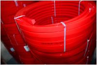 China Red Transmission Polyurethane Flat Belt Low Compression Set Industry Textile Machines for sale