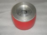 China Wear Resistant Polyurethane Coating Wheels Industrial PU Red 80A Hardness Iron Parts for sale