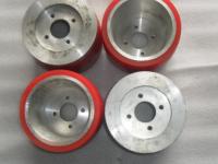 China Wear Resistant Polyurethane Coating Wheels Industrial PU Red 80A Hardness Iron Parts for sale
