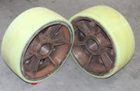 China Coating Polyurethane Wheels Wear Resistant Industrial Bisque With Iron Core for sale