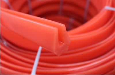 China U Profile Industrial Extruded Polyurethane Anti-oil Red Solvent Resistance Belt 40mm for sale