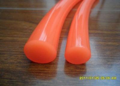 China 12mm Orange Urethane Round Belt Shore 90A Smooth Surface Cord Reinforced Power Transmission for sale