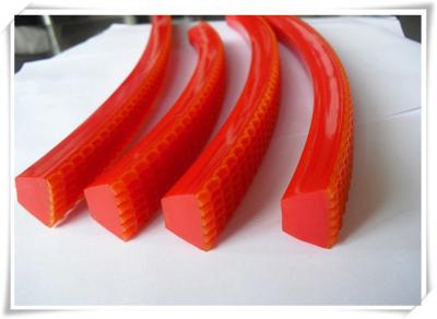 China Red PVC Super Grip Corrugated Belt 13mm x 8mm Abrasion Resistant for Textile for sale