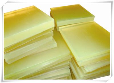 China Yellow Polyurethane Rubber Sheet 50mm Thickness 50-95 Shore A Hardness Custom PU Parts Abrasion Resistant for sale