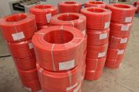 China Transmission Polyurethane Round Belt Red Smooth  Tear Strength Resistance for sale