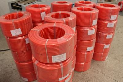 China Transmission Polyurethane Round Belt Red Smooth  Tear Strength Resistance for sale