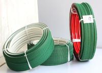 China White PU Polyurethane Super Grip Belt with Green PVC Vee Corrugated Surface - 30m Roll, 80A/90A Durometer for sale