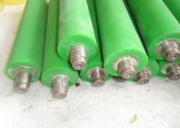China Industrial Green PU Polyurethane Conveyor Rollers 35-98A Hardness with 45-60KN/M Tear Strength for Material Handling Systems for sale