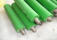 China Industrial Green PU Polyurethane Conveyor Rollers 35-98A Hardness with 45-60KN/M Tear Strength for Material Handling Systems for sale