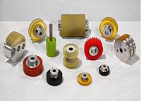 China Industrial PU Polyurethane Coating Elevator Rollers Wheels 35-98 Shore A Hardness 45-130 KN/M Tear Strength for sale