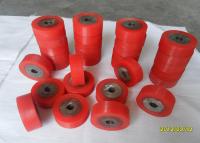 China Oil Resistant Red PU Polyurethane Coating Rollers Wheels 35-98A Hardness 7-175mg Abrasion for sale
