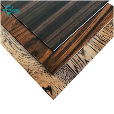 China Wood Grain Coating Wood Grain ACP PVDF Coating Type PVDF PE Aluminum Composite Panels Providing Durable Wood Grain Finish for sale