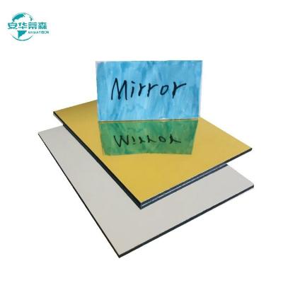 China Recyclable Mirror ACP Lightweight Easy To Install Panel Approximately 3.5 To 5 Kg per Square Meter Suitable For Energy Building Designs for sale