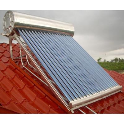 China 100L-300L Slope Roof Vacuum Tube Non-Pressure Stainless Steel Solar Hot Water Heater for sale