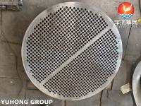 China ​​ASME VIII Certified ASTM A516 Gr.70 Carbon Steel Tube Sheet, Square Layout for Pressure Vessels for sale