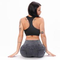 China Girls Sexy Thin Booty Lifting Pants , High Waist Denim Leggings for sale