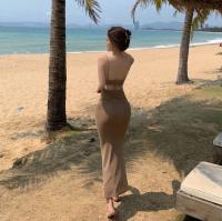 China Stitching Sling Side Air Slim Womens Vacation Dresses for sale