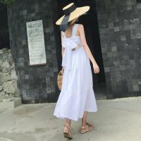 China Summer Midi Womens Vacation Dresses Sleeveless Back With Bow for sale