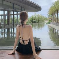 China Women Sexy Low Cut Back Maxi Dress , Halter Neck Summer Maxi Dress for sale