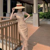 China Elegant Lace Sling Wrap Womens Vacation Dresses 113cm for sale