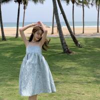 China Vacation Leisure Sleeveless A Line Dress Retro Three Dimensional Printing for sale