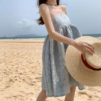 China Vacation Leisure Sleeveless A Line Dress Retro Three Dimensional Printing for sale