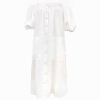 China Cotton Linen Fabric Womens Vacation Dresses , Off Shoulder Tube Dress for sale