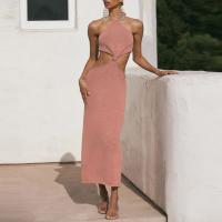 China Holiday Leisure Sexy Women Dresses , 135cm Womens Halter Neck Dresses for sale