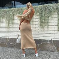 China Holiday Leisure Sexy Women Dresses , 135cm Womens Halter Neck Dresses for sale