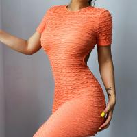 China Mid Length Halter 110cm Sexy Short Sleeve Dress Perspective Backless for sale