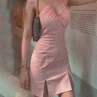 China Backless Halter Neck Strap Backless 76cm Sexy Women Dresses for sale