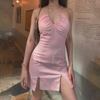 China Backless Halter Neck Strap Backless 76cm Sexy Women Dresses for sale