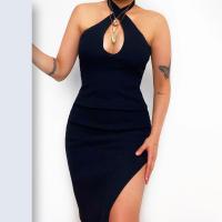 China Summer Sleeveless Sexy Slim Cross Halter Neck Maxi Dress for sale