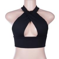 China Open Back Sexy Twisted White Halter Neck Wrap Crop Top for sale