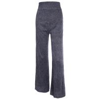China Silver Silk Ladies Casual Pants , Women's High Waisted Wide Leg Pants for sale