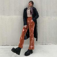 China Summer Ladies Casual Pants , High Waisted Straight Leg Trousers for sale