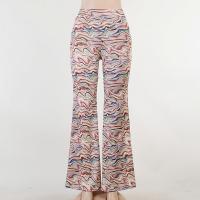 China Polyester Fiber Temperament Ladies Casual Pants High Waisted Flare Pants for sale