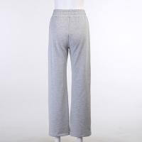 China Loose Side Printing Ladies Casual Pants , Mid Waist Ladies Wide Leg Trousers for sale