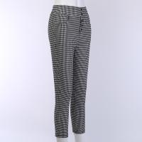 China Autumn Plaid High Waist Ladies Casual Pants for sale