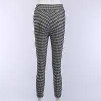 China Autumn Plaid High Waist Ladies Casual Pants for sale