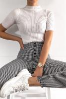 China Autumn Plaid High Waist Ladies Casual Pants for sale