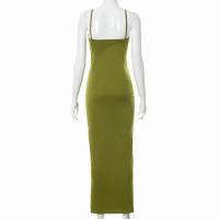China Stitching Backless Womens Party Maxi Dresses , High Slit Open Shoulder Maxi Dresses for sale
