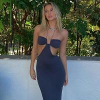 China Slim Sling Wrap Chest Womens Party Maxi Dresses One Shoulder for sale