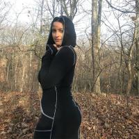 China Casual Slim Fit Anti Wear Long Sleeve Hooded Maxi Dress For Fall Winter for sale