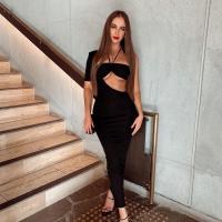 China Irregular Cut Out Womens Party Maxi Dresses With Unilateral Sleeves for sale