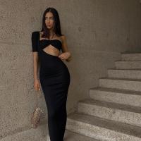 China Irregular Cut Out Womens Party Maxi Dresses With Unilateral Sleeves for sale