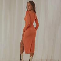 China Hanging Neck Summer Casual Long Sleeve Maxi Party Dress for sale