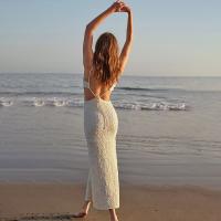 China Summer Sleeveless Hollow Backless Beach Maxi Dress for sale